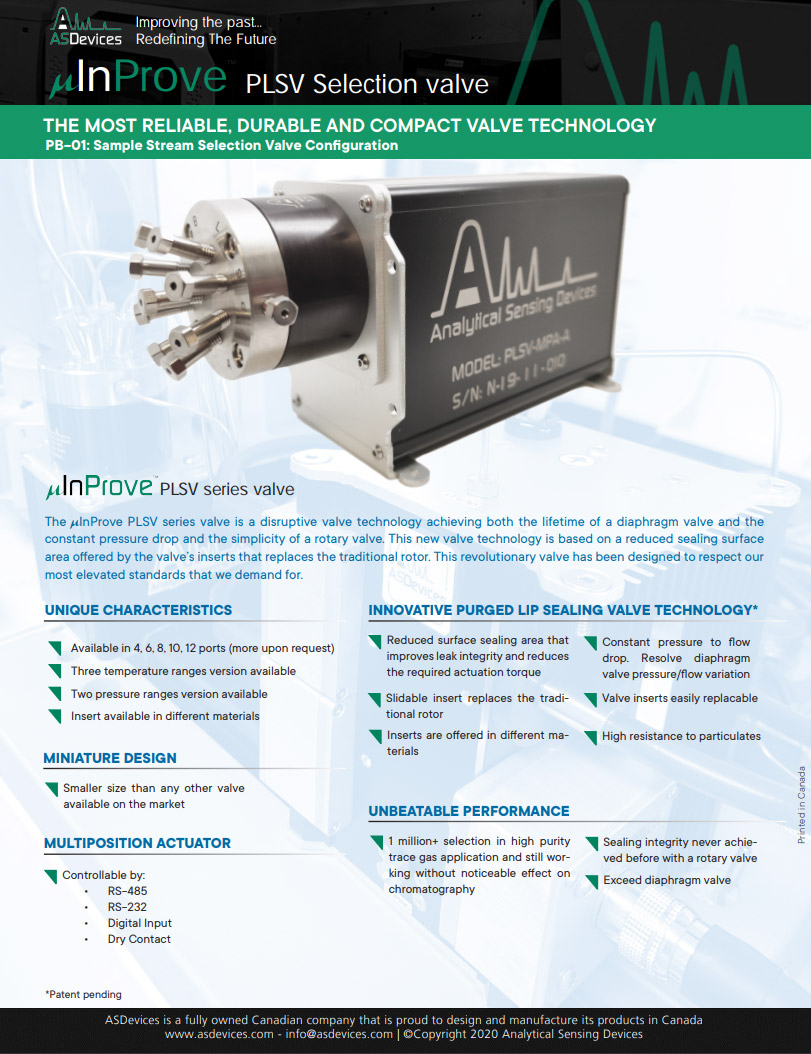 PLSV Sample Stream Selection brochure - ASDevices